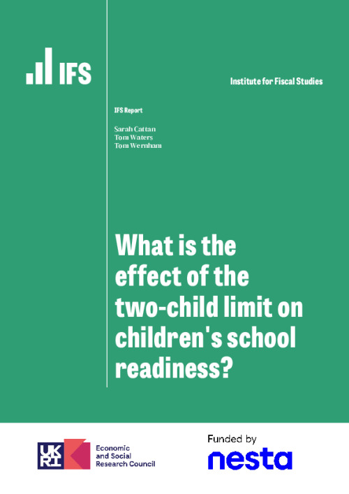 What is the effect of the two-child limit on children’s school readiness? | Institute for Fiscal ...